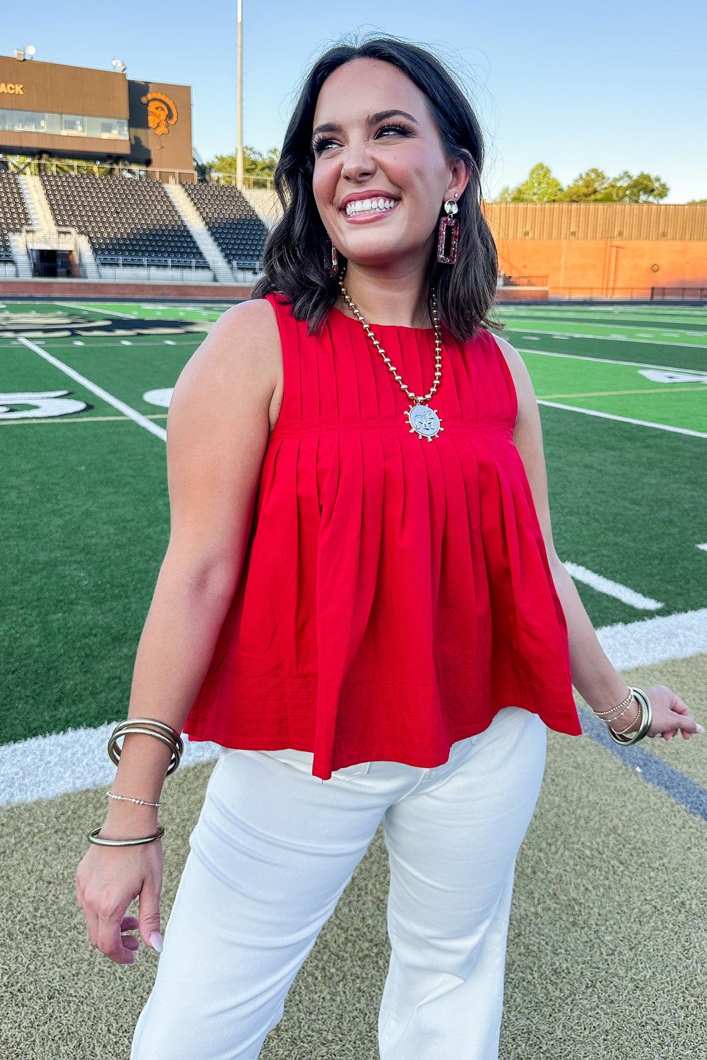 Kickoff Cutie Swing Top In Red – Jules & James Boutique