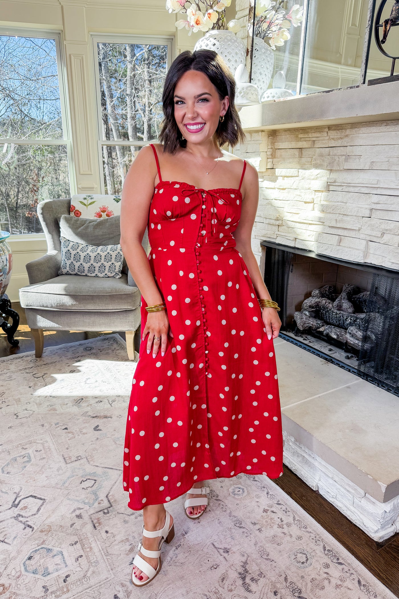 Scarlet Red Dot Dress – Jules & James Boutique